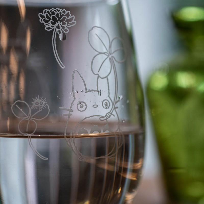 MY NEIGHBOR TOTORO - Totoro & White clover - Engraved glass 325ml ...