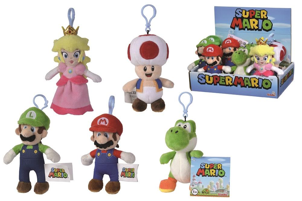 SUPER MARIO - Keychain Plushs - Display 12pc 4 assortments - 12cm ...