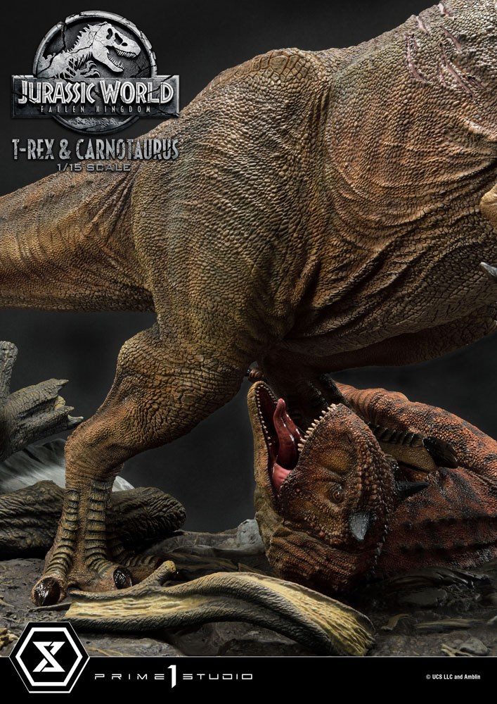 BEMS | JURASSIC WORLD - T-Rex & Carnotaurus - Statue '49x90x51cm'