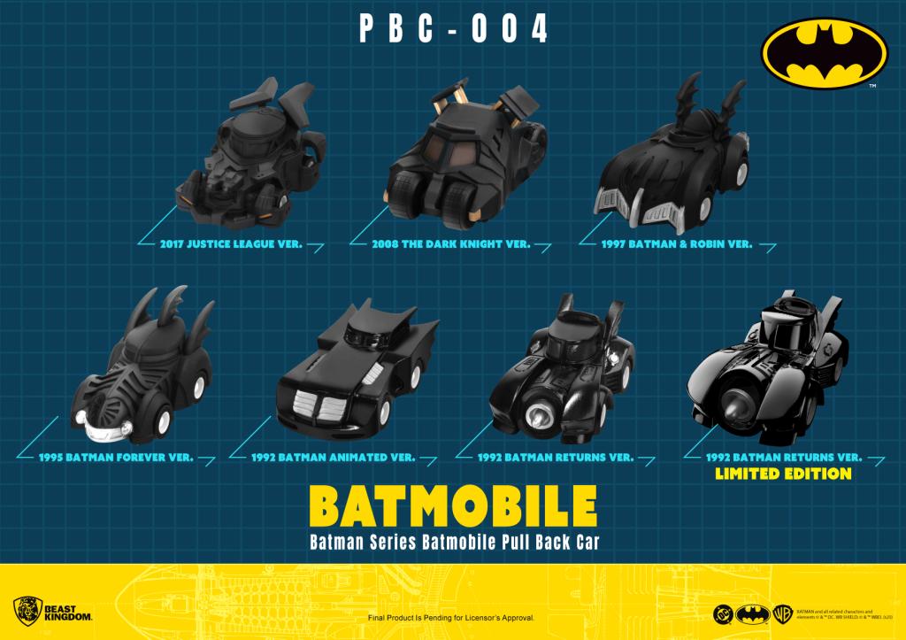 DC - Batman series Batmobile Pull Back Car - Set 6 Fig. Blind Box 5cm ...