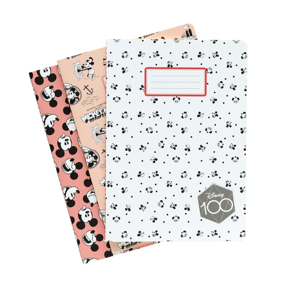 DISNEY 100 ANS - Mickey - Pack de 3 Notebooks - Format A5 : ShopForGeek ...