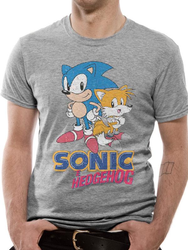 SONIC THE HEDGEHOG - T-Shirt IN A TUBE - Vintage Sonic and Tails (XXL ...