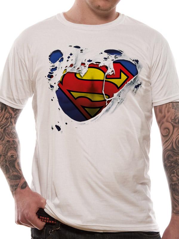 SUPERMAN - T-Shirt IN A TUBE- Torn Logo (L) : ShopForGeek.com: T-Shirt ...