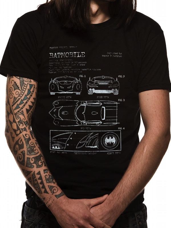 BATMAN - T-Shirt Batmobile Blueprint (XL) : ShopForGeek.com: T-Shirt ...