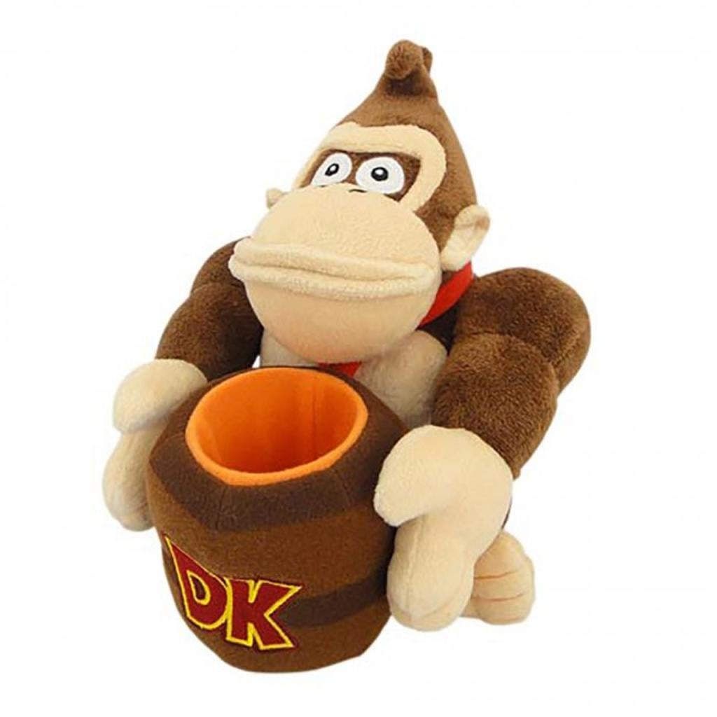 SUPER MARIO - Donkey Kong avec baril - Peluche 21cm : ShopForGeek.com ...