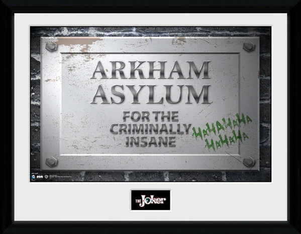BATMAN COMIC - Collector Print 30X40 - Arkham Asylum Sign : ShopForGeek ...