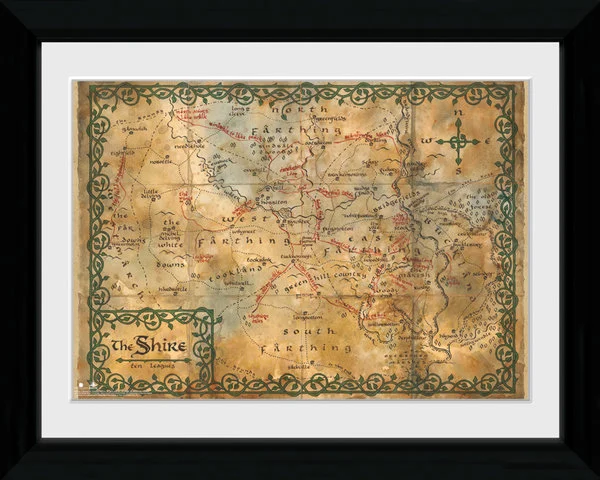 THE HOBBIT - Collector Print 30X40 - Map : ShopForGeek.com: Frame GB ...