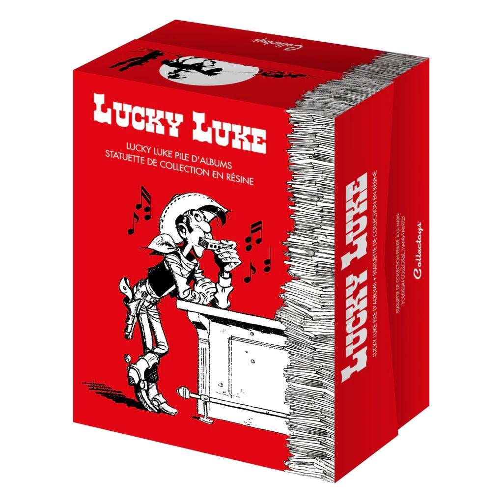 LUCKY LUKE - Lucky Luke & Rantamplan on stack of comics - Statue 25cm ...