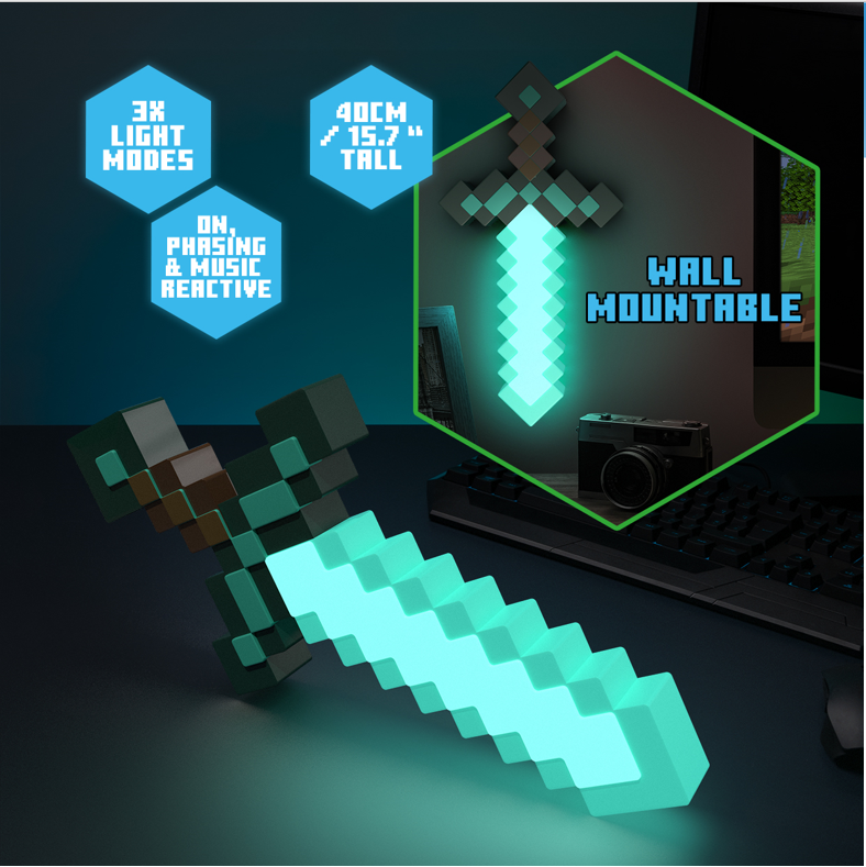 MINECRAFT - Diamond Sword - Light 40cm : ShopForGeek.com: Lamp Paladone ...