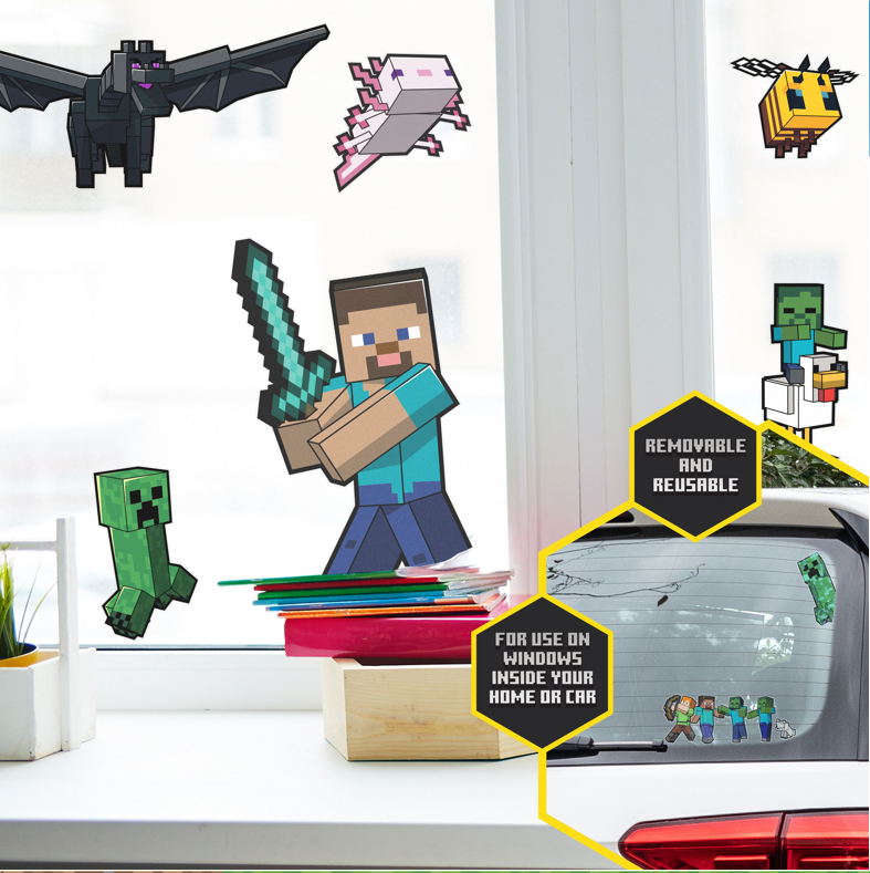 MINECRAFT - Window Cling Decals : ShopForGeek.com: Stickers Paladone ...