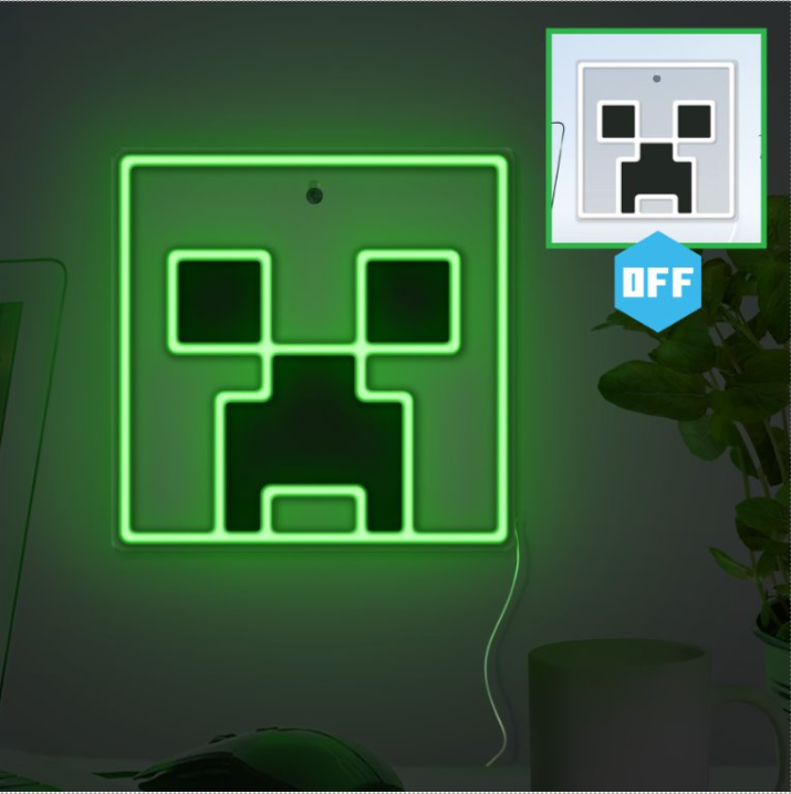 MINECRAFT - Creeper - Wall Mountable LED Neon Light : ShopForGeek.com ...
