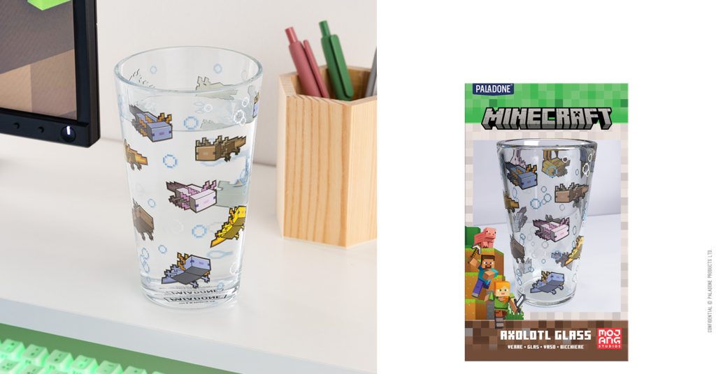 MINECRAFT - Axoloti - Glass : ShopForGeek.com: Glass Paladone Minecraft
