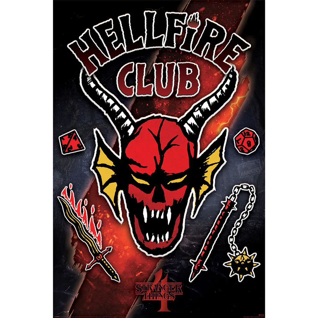 STRANGER THINGS 4 - Hellfire Club Emblem Rift - Poster 61x91cm : ShopForGeek.com: Poster Pyramid ...