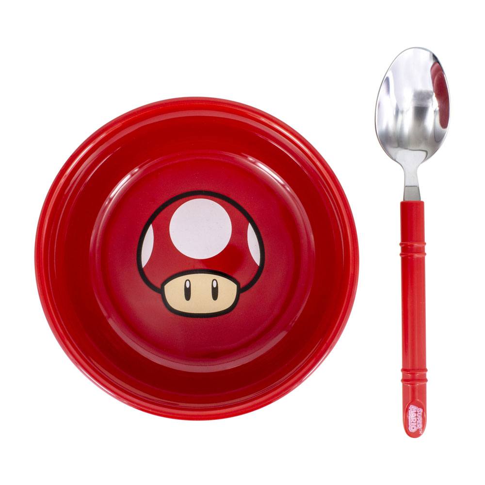SUPER MARIO - Breakfast Set - Mug & Spoon - Power-Up Mushroom ...