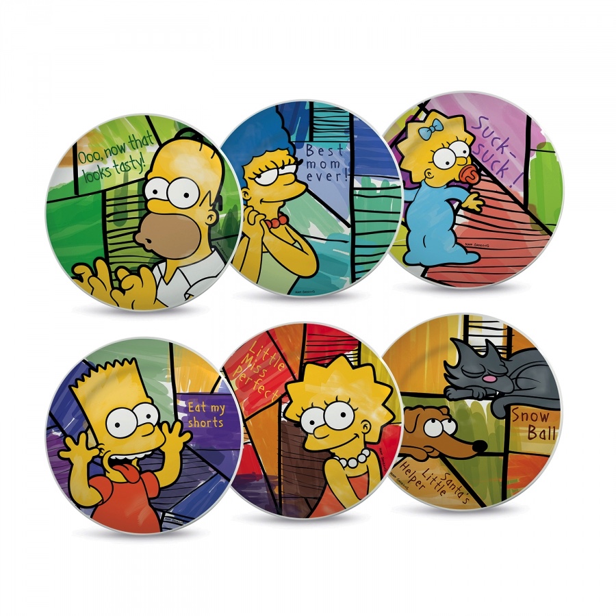 THE SIMPSONS - Set of 6 Dessert Plate 19cm : ShopForGeek.com: Article ...