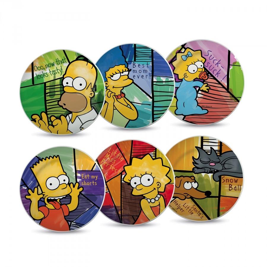 THE SIMPSONS - Set of 6 Dessert Plate 19cm : ShopForGeek.com: Article ...