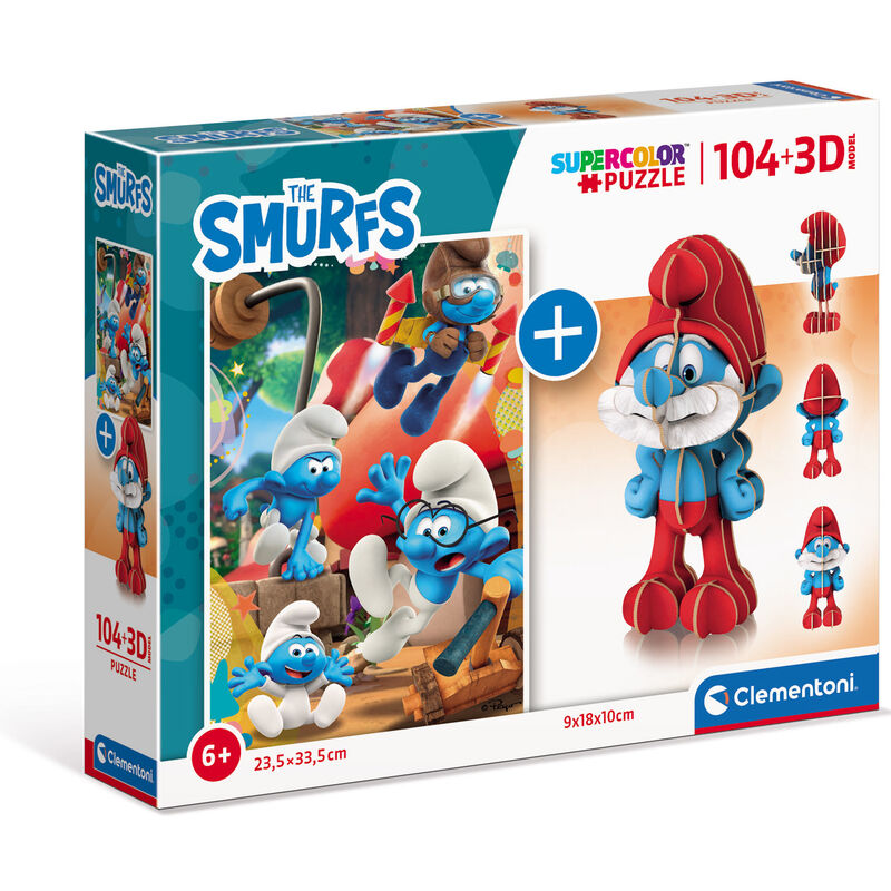 LES SCHROUMPFS - Puzzle 104P + Figurine puzzle 3D : ShopForGeek.com: Puzzle Clementoni Schtroumpf