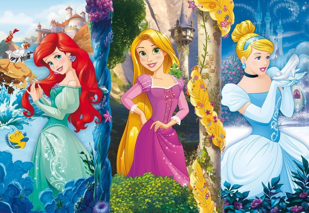 DISNEY - Ariel, Rapunzel and Cinderella - Puzzle Maxi 60P : ShopForGeek ...