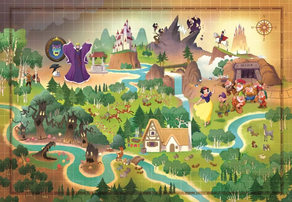 DISNEY - Snow White - Story Maps Puzzle 1000P : ShopForGeek.com: Puzzel ...