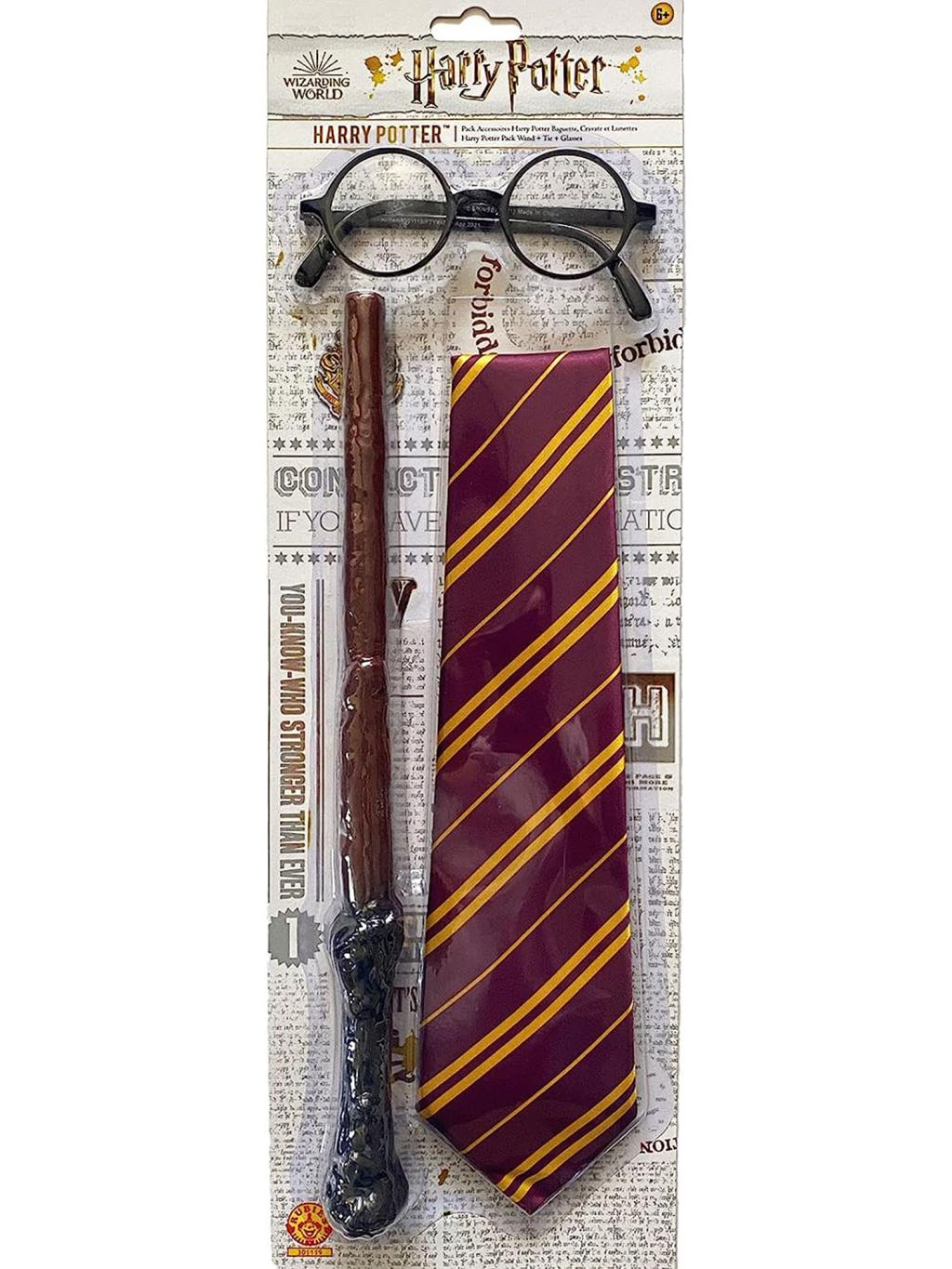 HARRY POTTER - Lunettes + Baguette + Cravate - Set d'accessoires ...