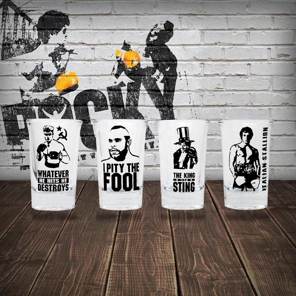ROCKY - Set of 4 Shot Glasses : ShopForGeek.com: Glass Fanattik Rocky