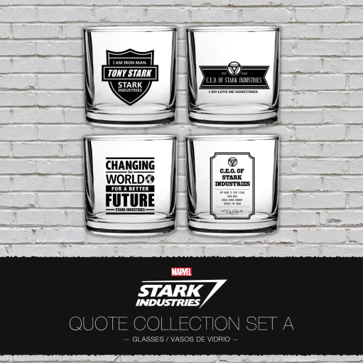MARVEL - Set 4 Scotch Glass - Stark Industries Vol 1 : ShopForGeek.com ...