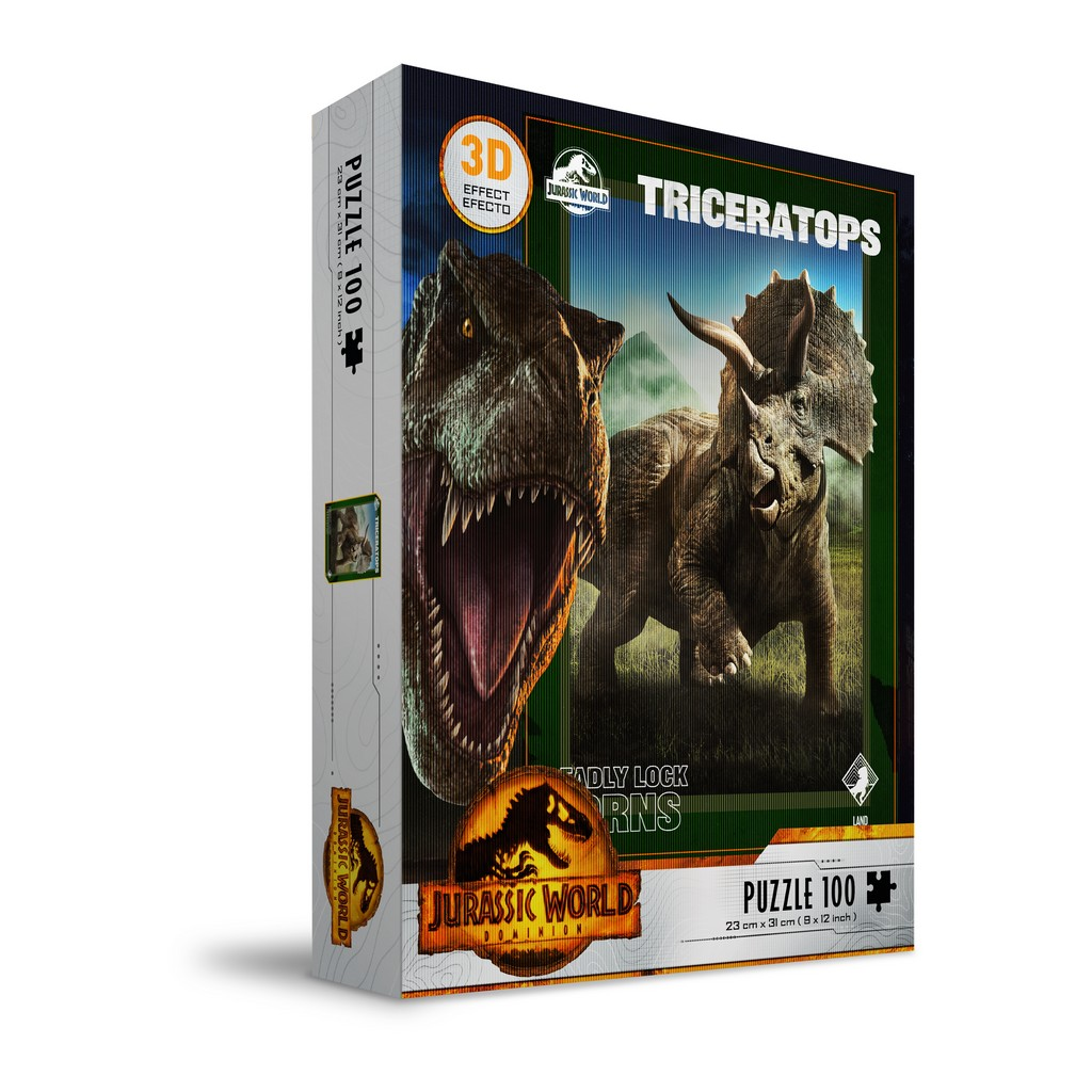 JURASSIC WORLD - Triceratops Poster - Puzzle 3D Effect 100P ...