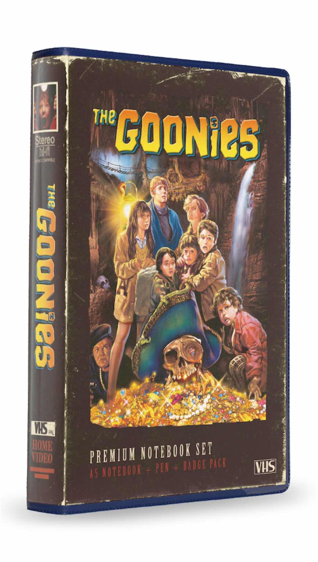 LES GOONIES - Set VHS - Set Papeterie (Cahier, Badges et Stylo ...