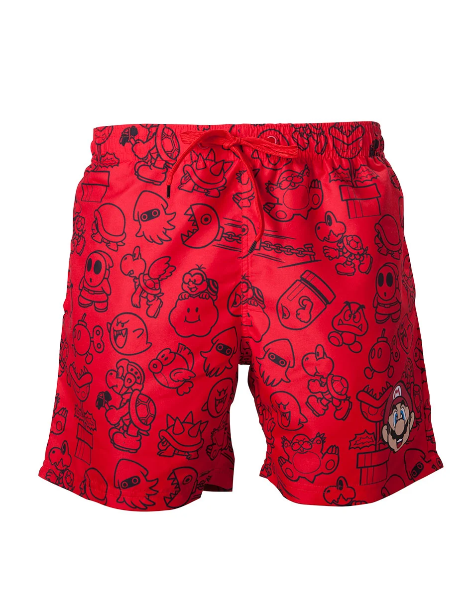 NINTENDO - Red Mario Swimshort (S) : ShopForGeek.com: Swim shorts ...