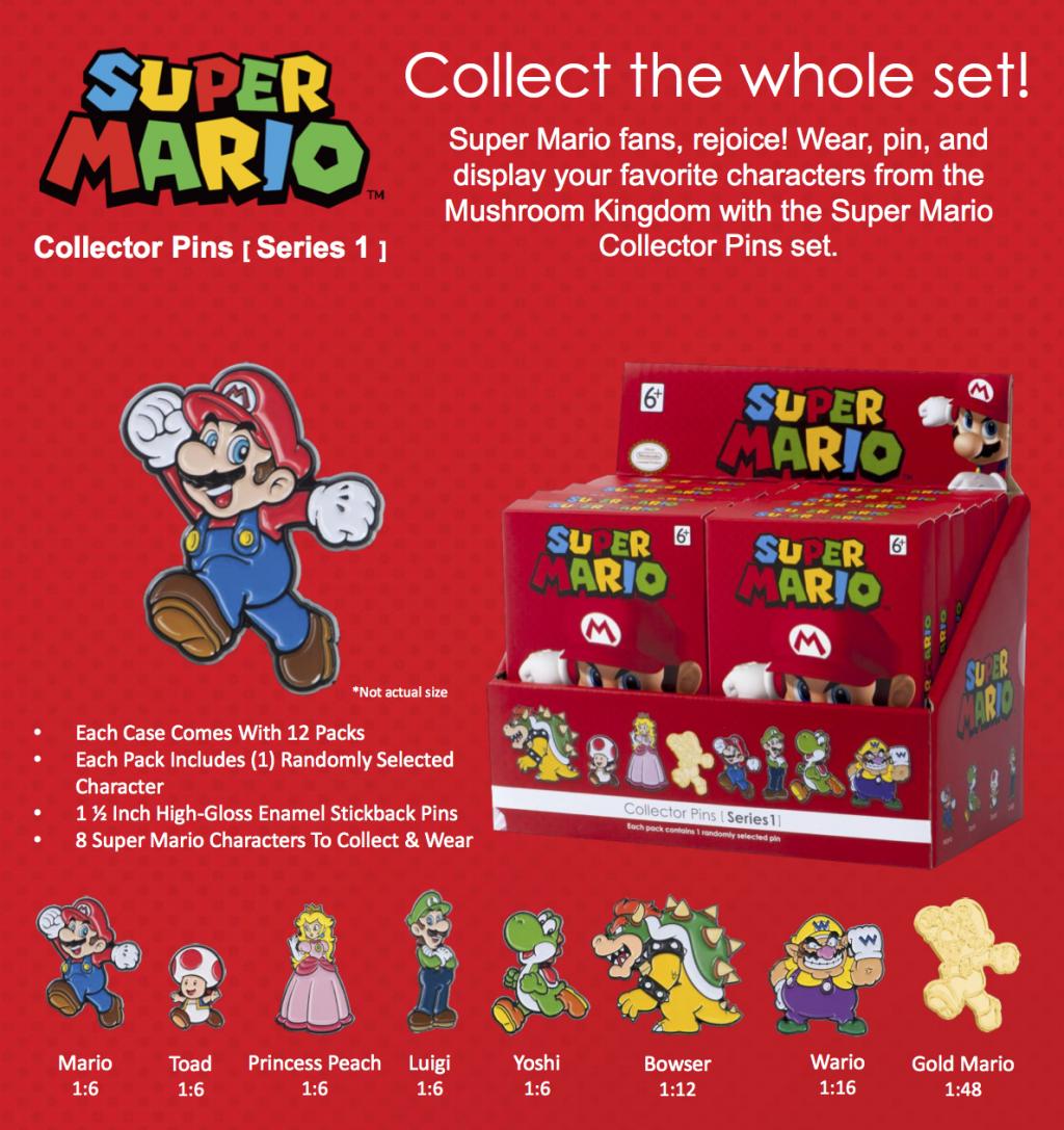 NINTENDO - Super Mario Collector Pin's SERIE 1 - Box 12 units ...