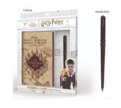 HARRY POTTER - Notebook A5 Premium - Marauder Map + Wand Pen Set ...
