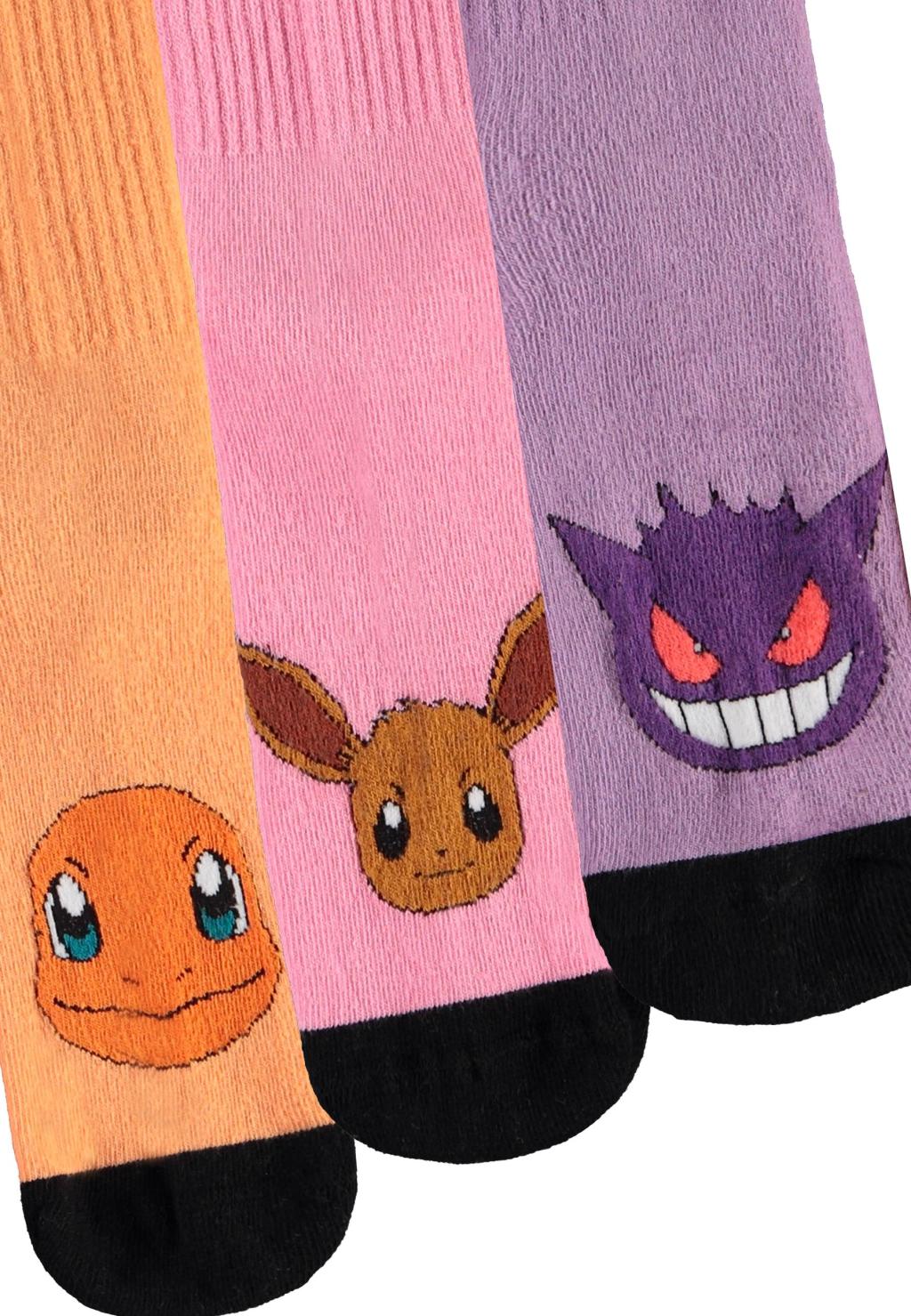 POKEMON - Trio Color - Pack of 3 pairs of Sport socks (S 3-5 ...