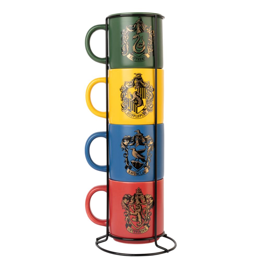 HARRY POTTER - The 4 Houses - 4 Coffee Mugs Set with stand - 10oz ...