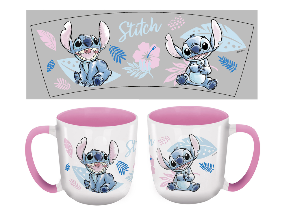 STITCH - Watercolor Pink - Mug Elite Colored Inner - 13Oz : ShopForGeek ...