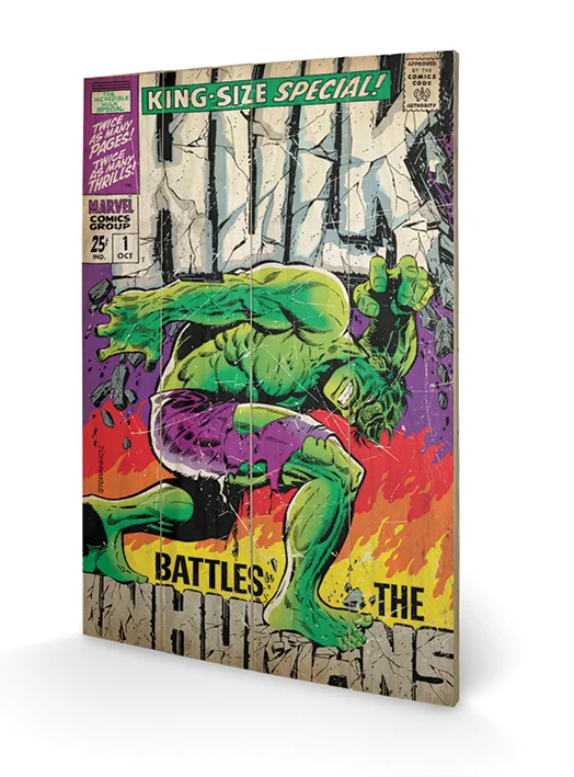 MARVEL - Printing on wood 40X59 - Hulk Battle Humans : ShopForGeek.com ...