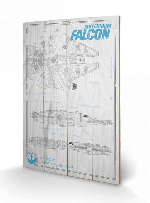 STAR WARS - Impression sur Bois 40X59 - Millenium Falcon Plans : ShopForGeek.com: Poster Pyramid ...