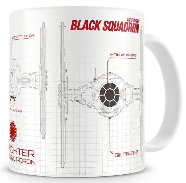 STAR WARS 7 - Mug - Black Squadron Blueprint - White-Black Ceramic ...