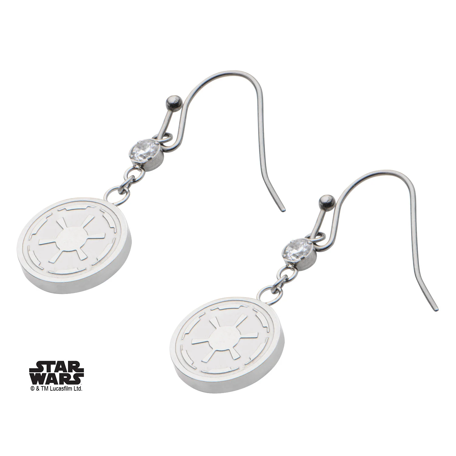 STAR WARS - Women's Stainless Steel Empire Symbol Hook Dangle Earrings ...