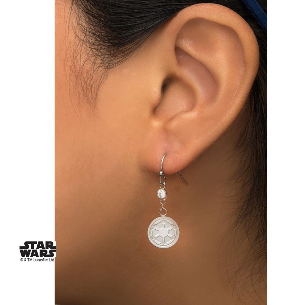 STAR WARS - Women's Stainless Steel Empire Symbol Hook Dangle Earrings ...