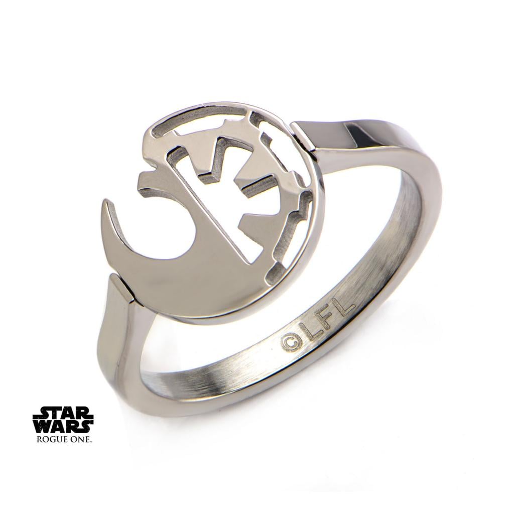 STAR WARS - Women's Stainless Steel Rebel Empire Cut Ring - Size 6 ...