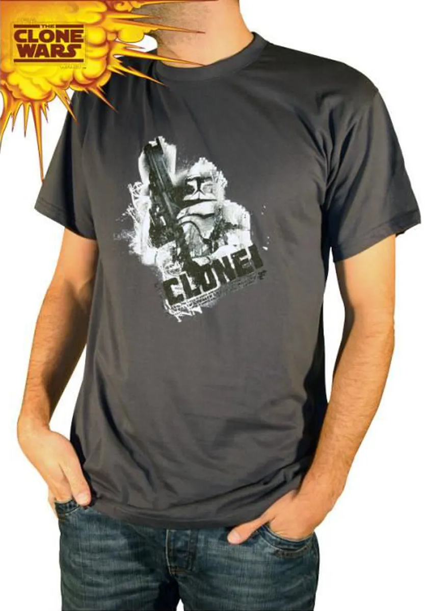 STAR WARS CLONE WARS - T-Shirt Clone With Gun (S) : ShopForGeek.com: T ...