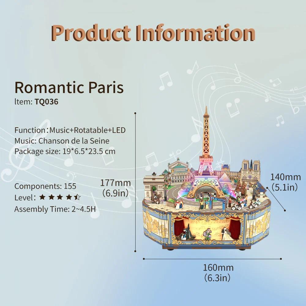 ROMANTIC PARIS - DIY Musical box - 156pcs : ShopForGeek.com: HOME Deco ...
