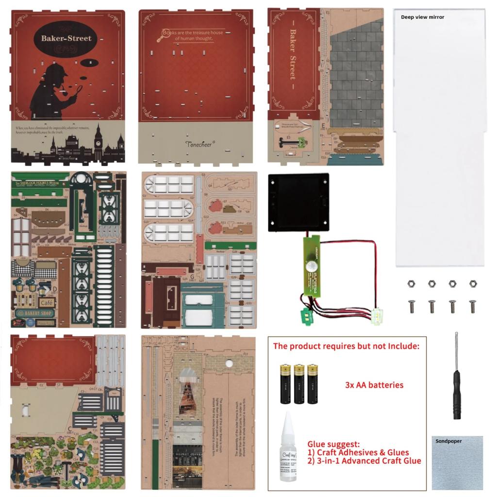 BOOK NOOK KIT - DIY- Baker Street - 141pcs + LED Light : ShopForGeek ...