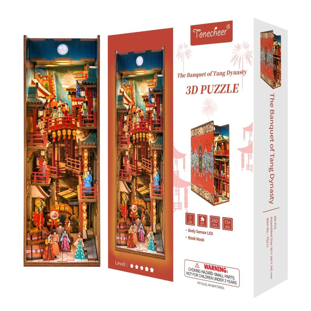 BOOK NOOK KIT - DIY- The banquet of Tang Dynasty - 260pcs + LED Light ...