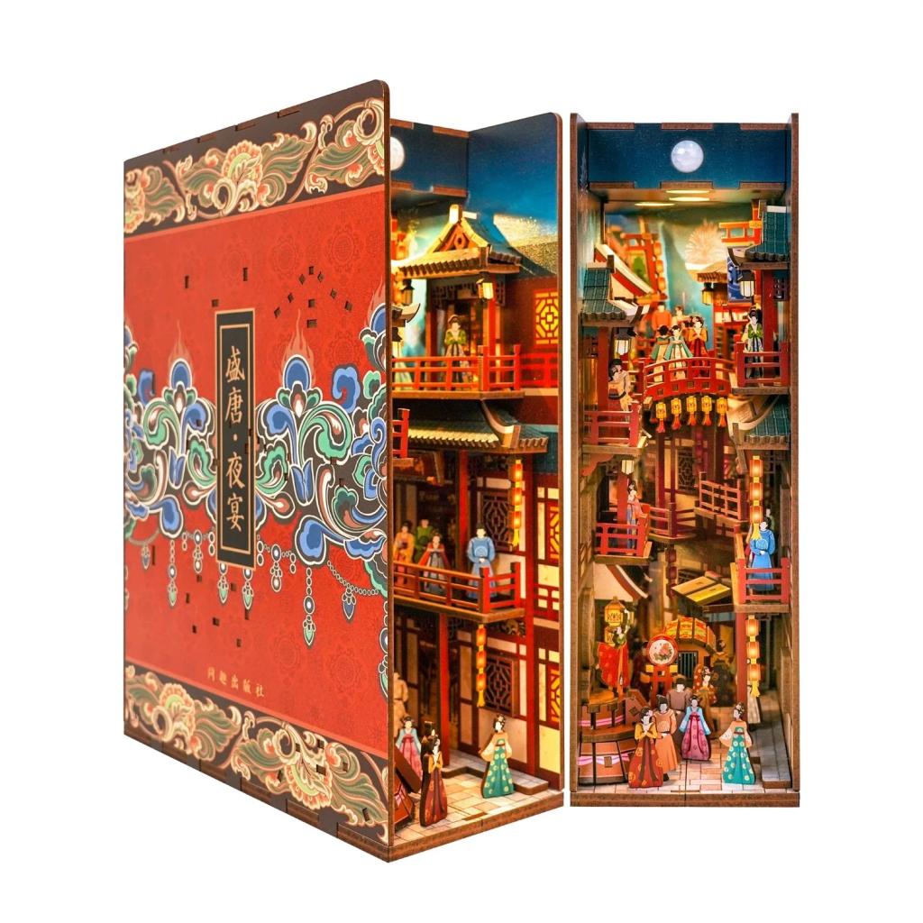 BOOK NOOK KIT - DIY- The banquet of Tang Dynasty - 260pcs + LED Light ...