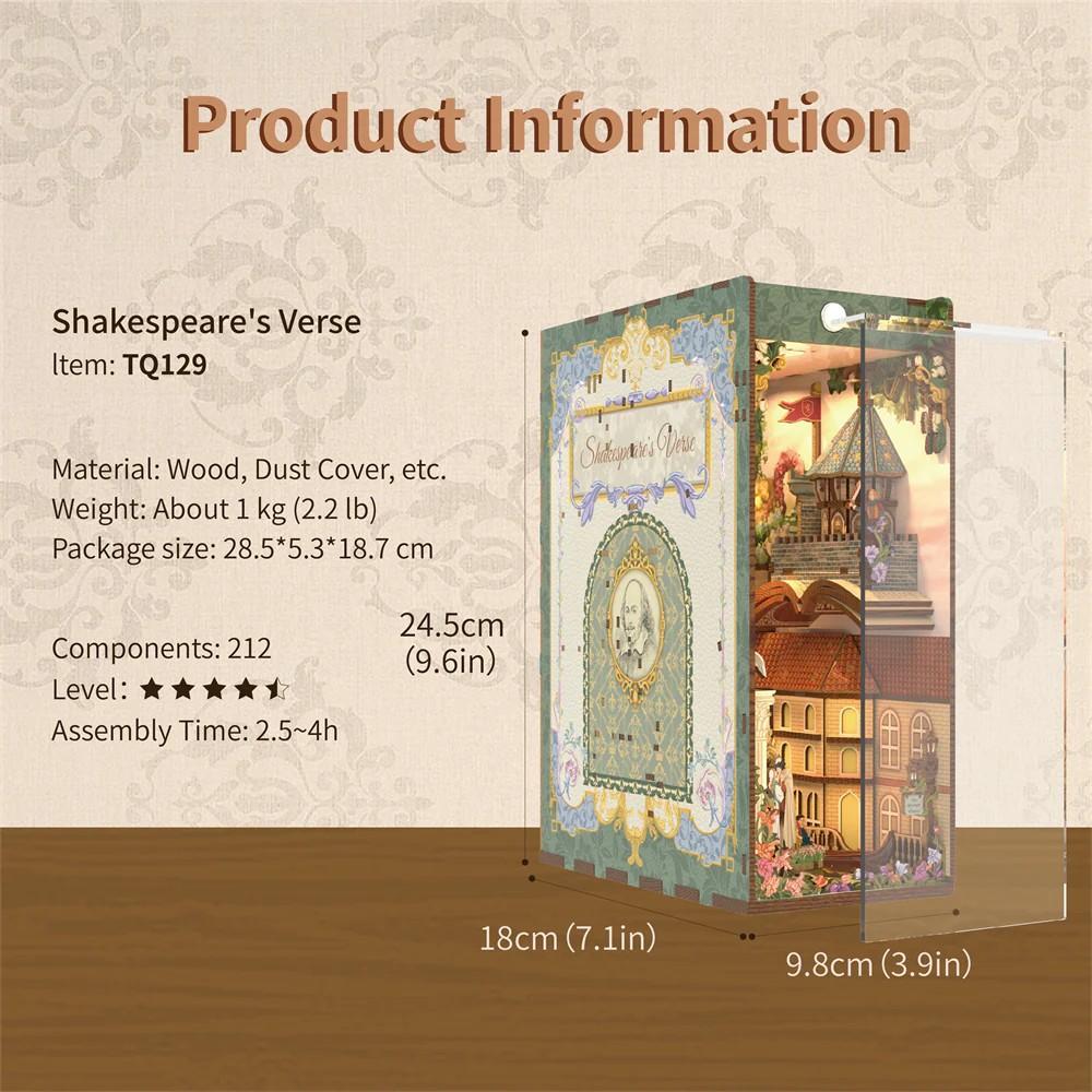 BOOK NOOK KIT - DIY- Shakespeare's Verse - 212pcs + LED Light ...