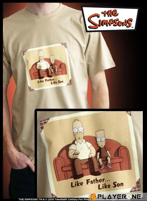 SIMPSONS - T-Shirt beige homme Like Father Like Son (M) : ShopForGeek ...