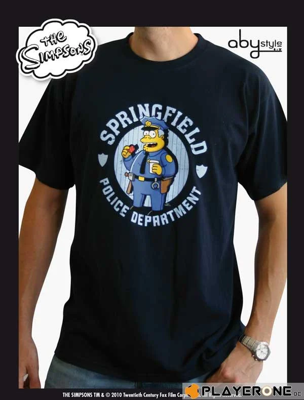 SIMPSONS - T-Shirt Homme Navy Blue Police (S) : ShopForGeek.com: T ...