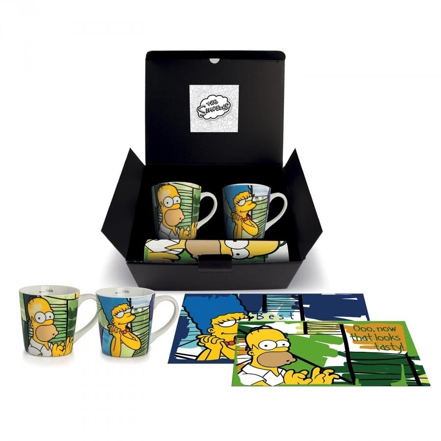 THE SIMPSONS - Gift Box - 2 Jumbo Mug + 2 Placemat - Homer & Marge ...