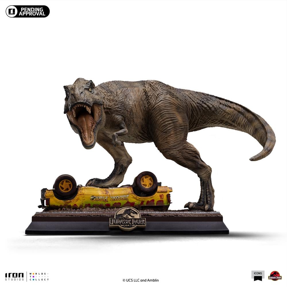 JURASSIC PARK - T-Rex Attack - Statue Icons 14.5cm : ShopForGeek.com ...